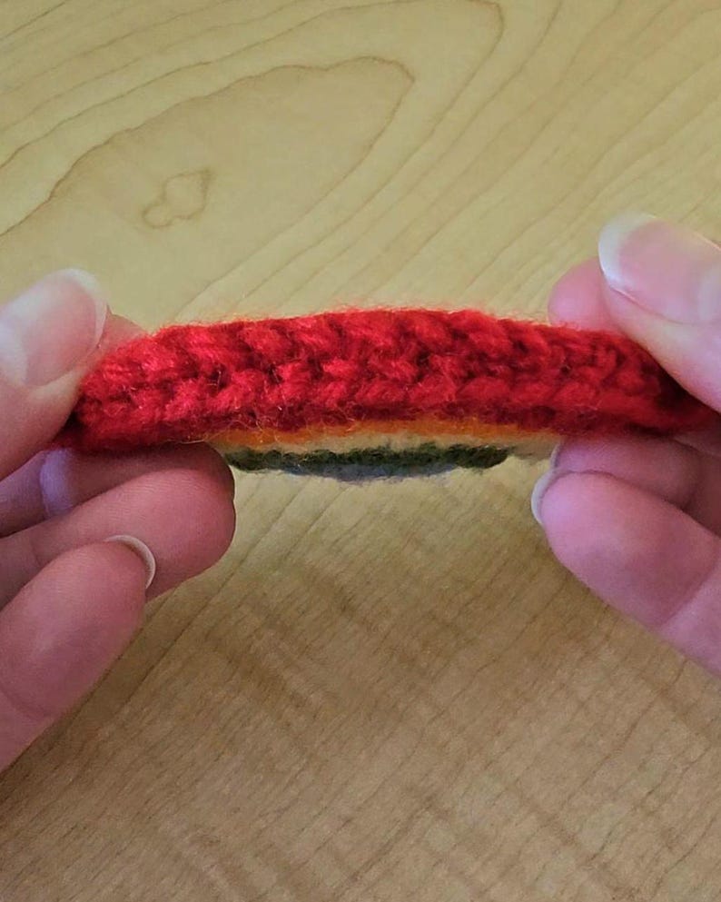 Rainbow Fidget Clicker Crochet Keychain, Quiet Fidget Toy for Adults ...