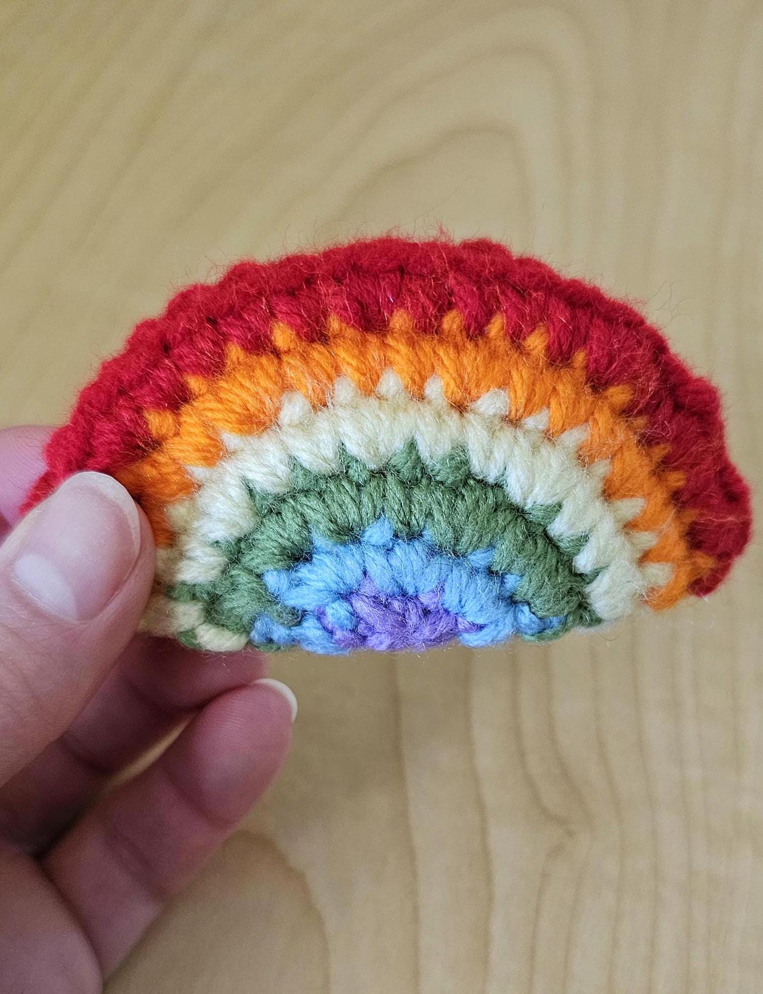 Rainbow Fidget Clicker Crochet Keychain, Quiet Fidget Toy for Adults ...