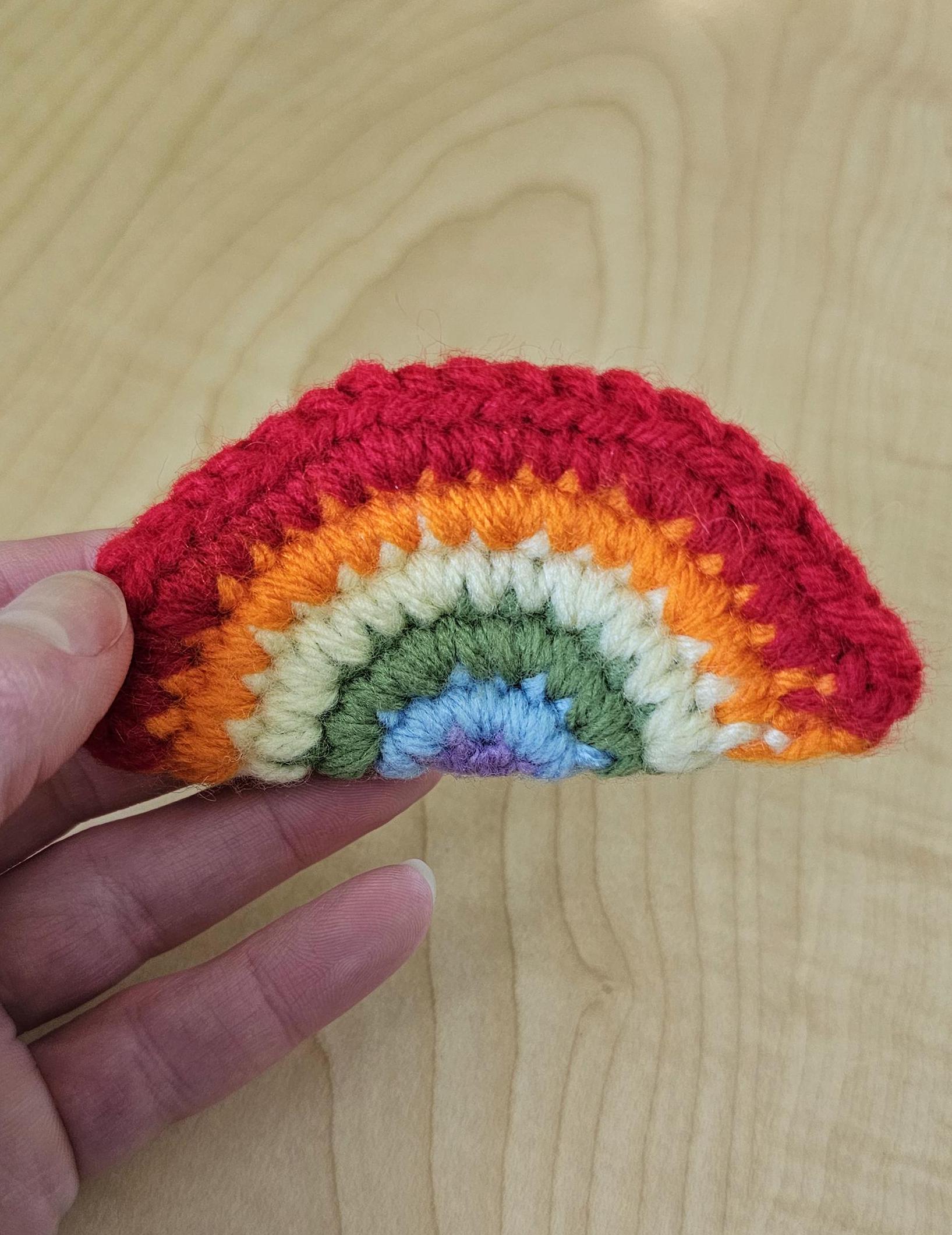 Rainbow Fidget Clicker Crochet Keychain, Quiet Fidget Toy for Adults ...