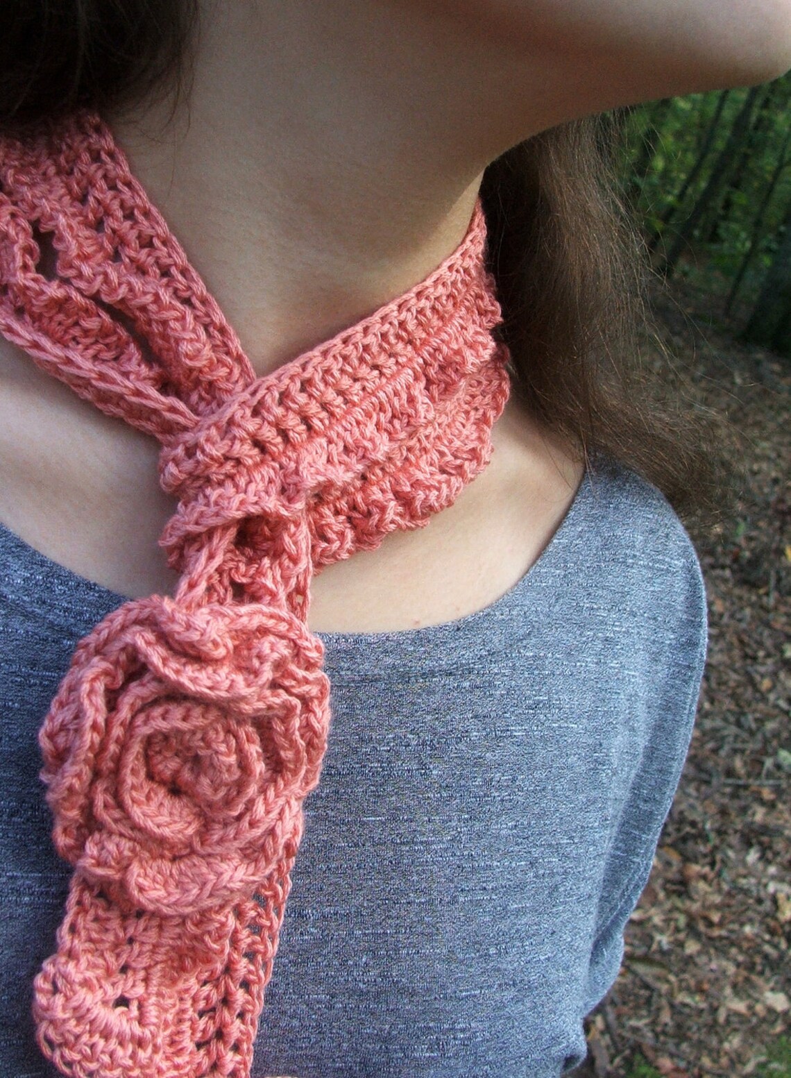 PATTERN Crochet Scarf Pattern Simple Rose and Delicate - Etsy
