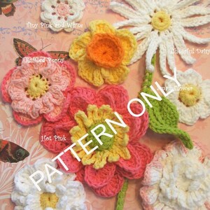 Flower Crochet PATTERNS Crochet Mums Plus Collection of 8 Crocheted ...