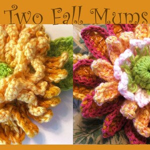 PATTERN - Two Fall Mums I and II in Crochet - Etsy