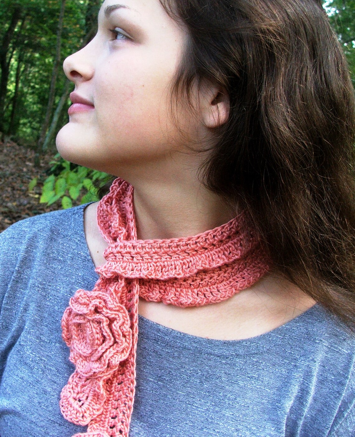 PATTERN Crochet Scarf Pattern Simple Rose and Delicate - Etsy