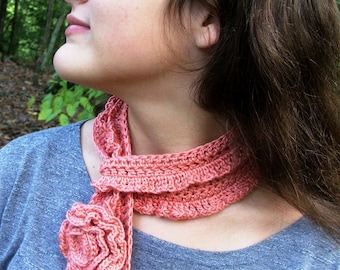 PATTERN Crochet Scarf Pattern Simple Rose and Delicate | Etsy