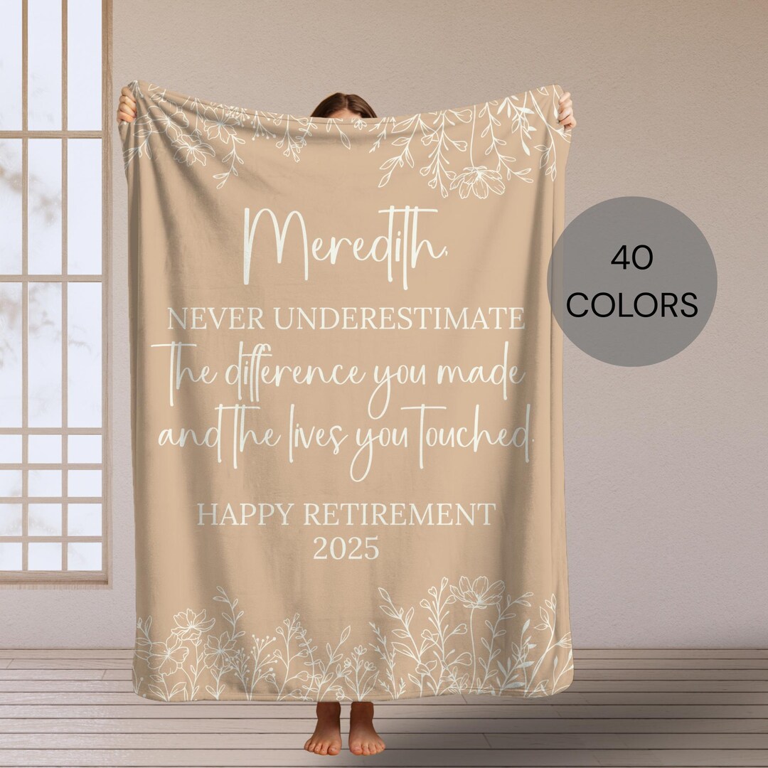 Personalized Retirement Blanket, Happy Retirement Blanket, Custom ...