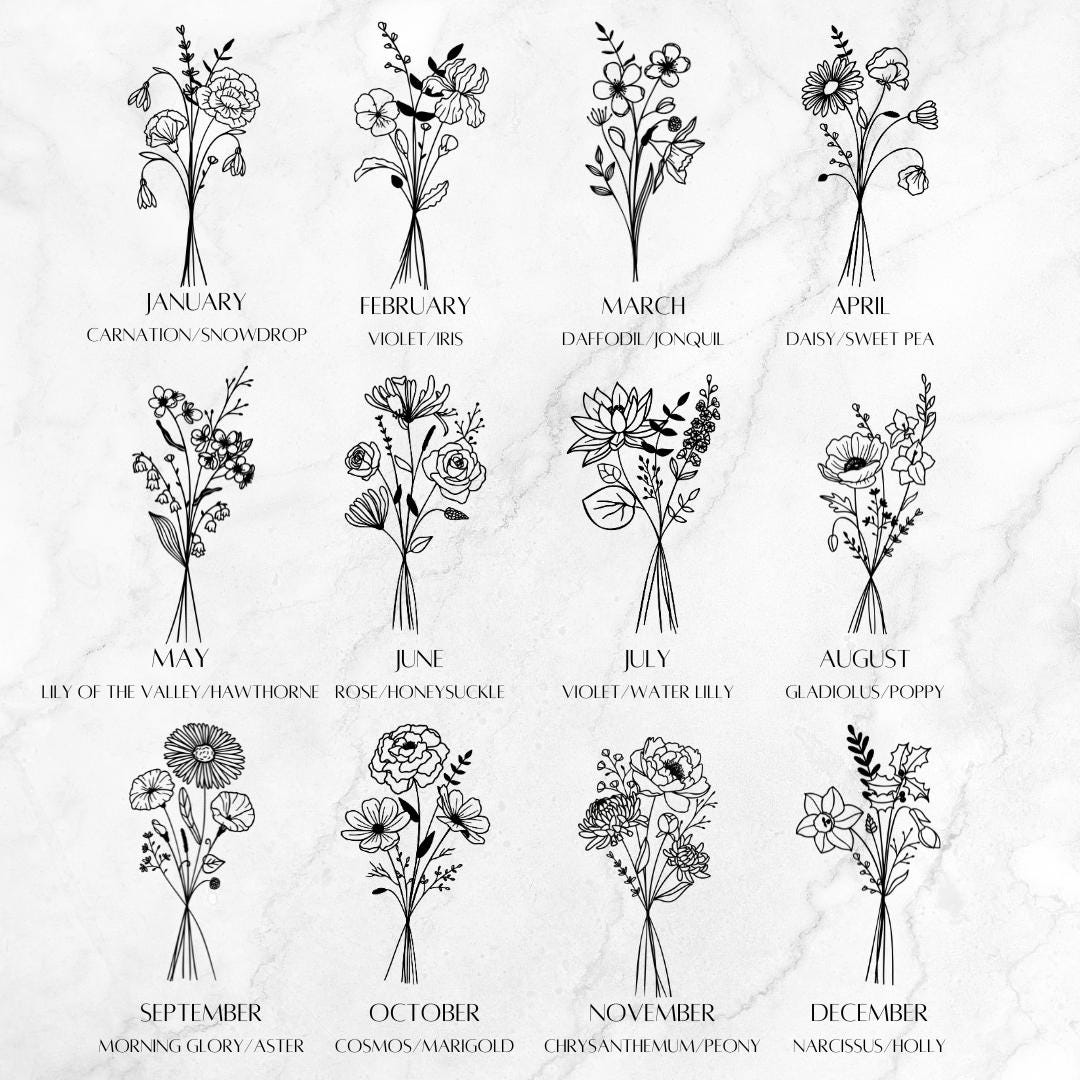 Personalized Birth Flower Birthday Gift Box for Mom Sister Best Friend ...