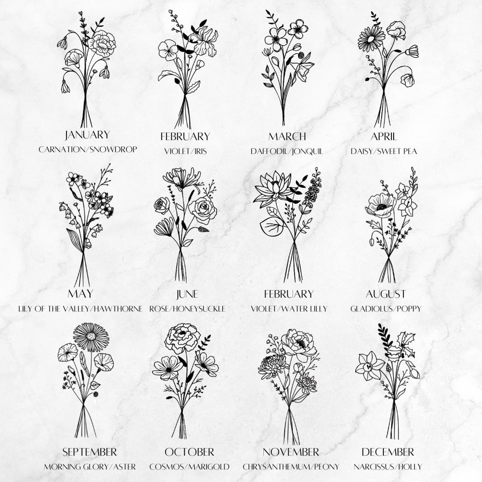 Personalized Birth Flower Birthday Gift Box for Mom Sister Best Friend ...