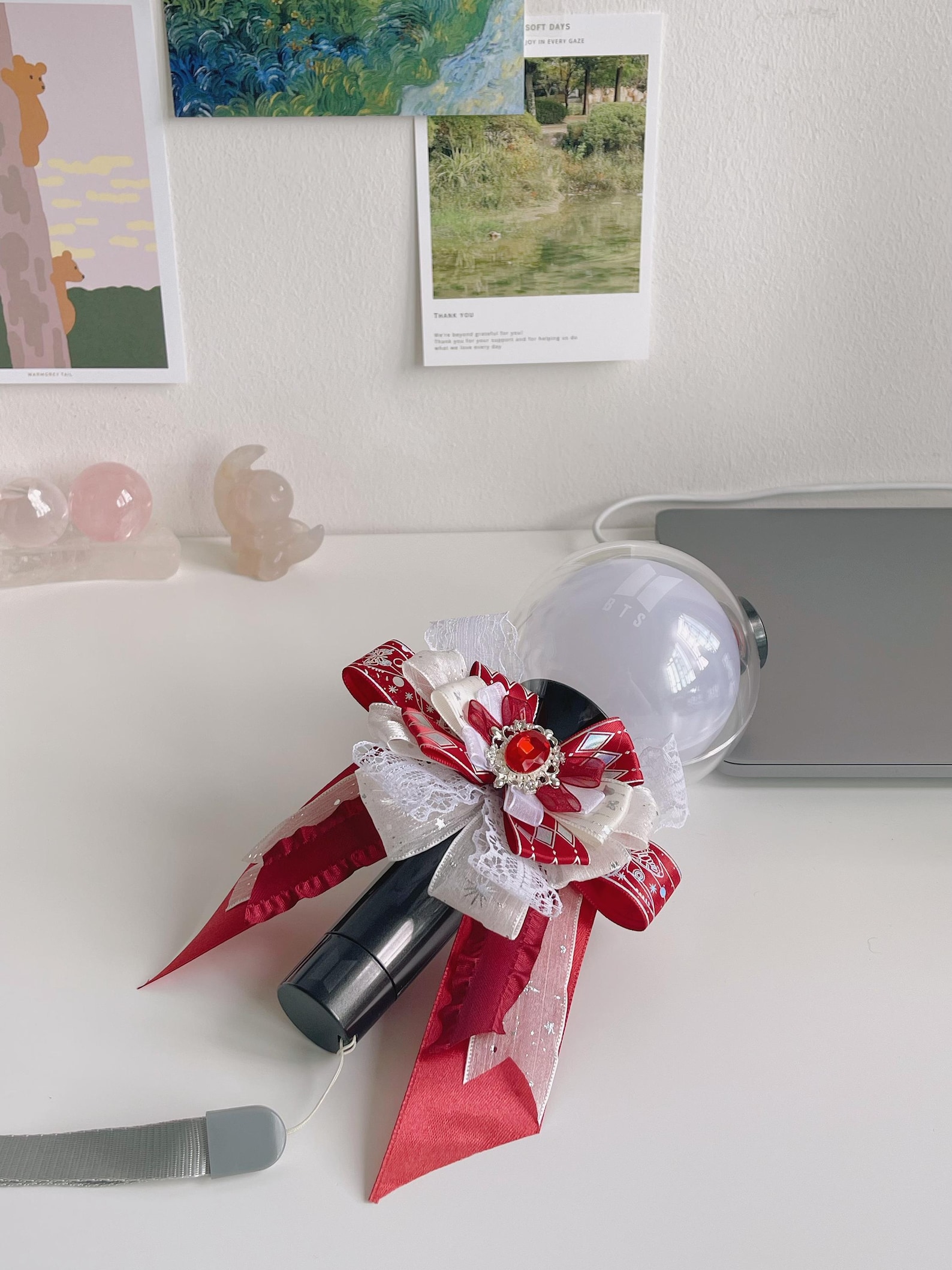 Red Lace Bow, Kpop Lightsticks, Lightstick Bows, Kpop Lightstick ...