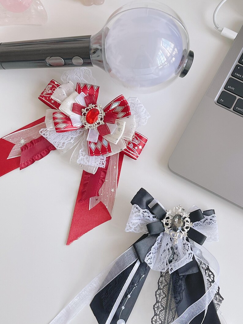 Red Lace Bow, Kpop Lightsticks, Lightstick Bows, Kpop Lightstick ...