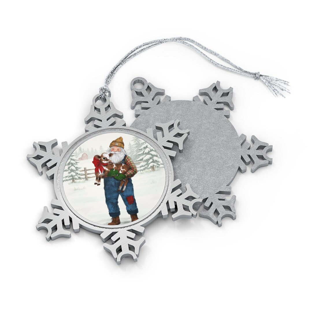 Kim Bade Original Art - 2025 Santa Pewter Ornament - Etsy