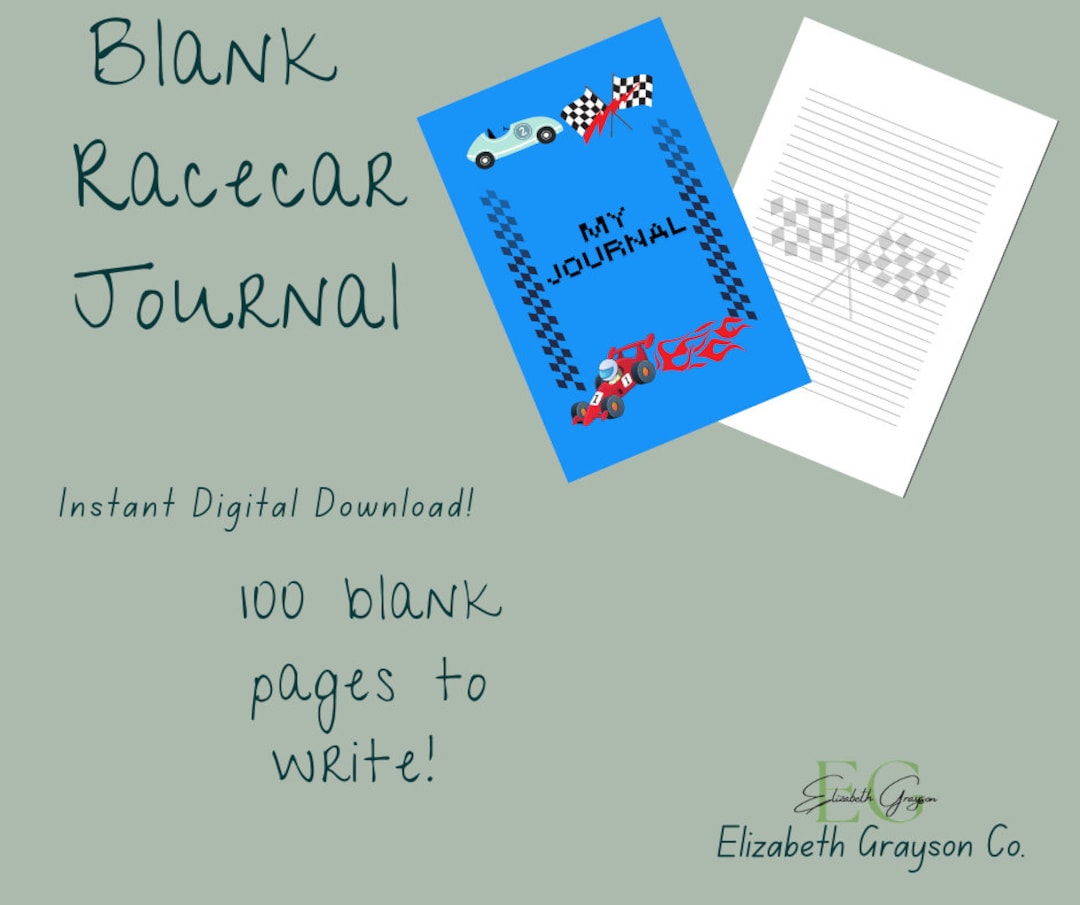 Race Car Journal - Etsy