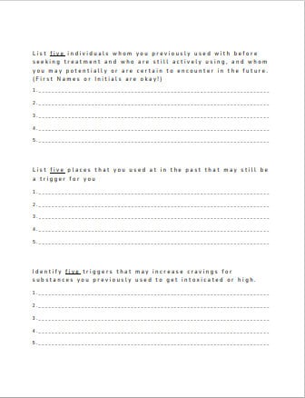 Substance Use Printable Relapse Plan for Counseling, Sobriety, and ...