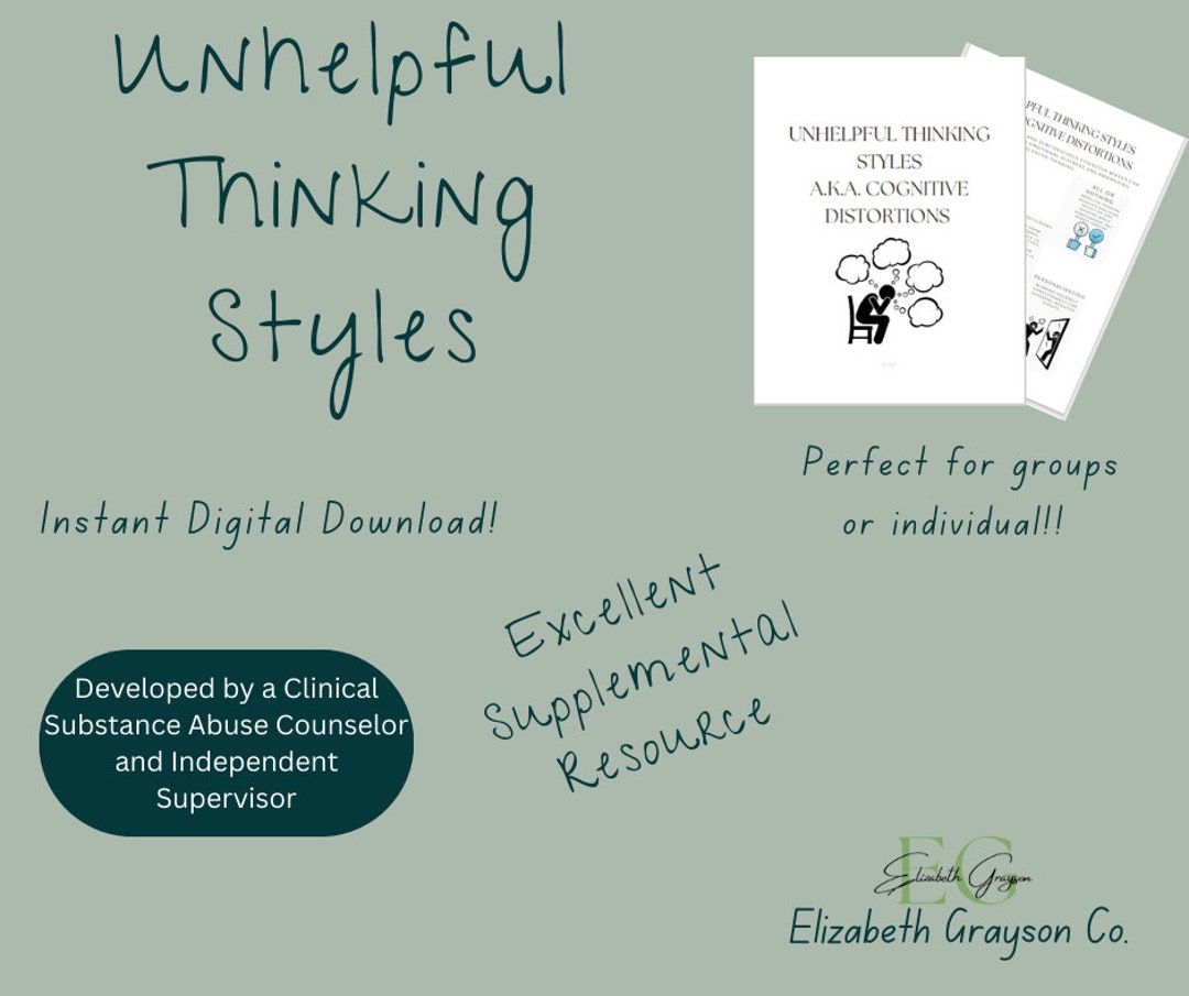 Unhelpful Thinking Styles A.K.A. Cognitive Distortions - Etsy