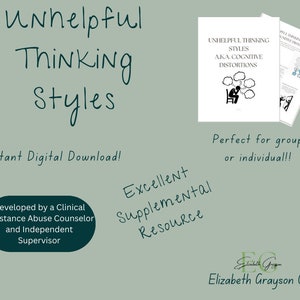 Unhelpful Thinking Styles A.K.A. Cognitive Distortions - Etsy