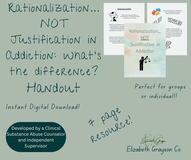 Rationalization, Not Justification in Addiction: What's the Difference ...