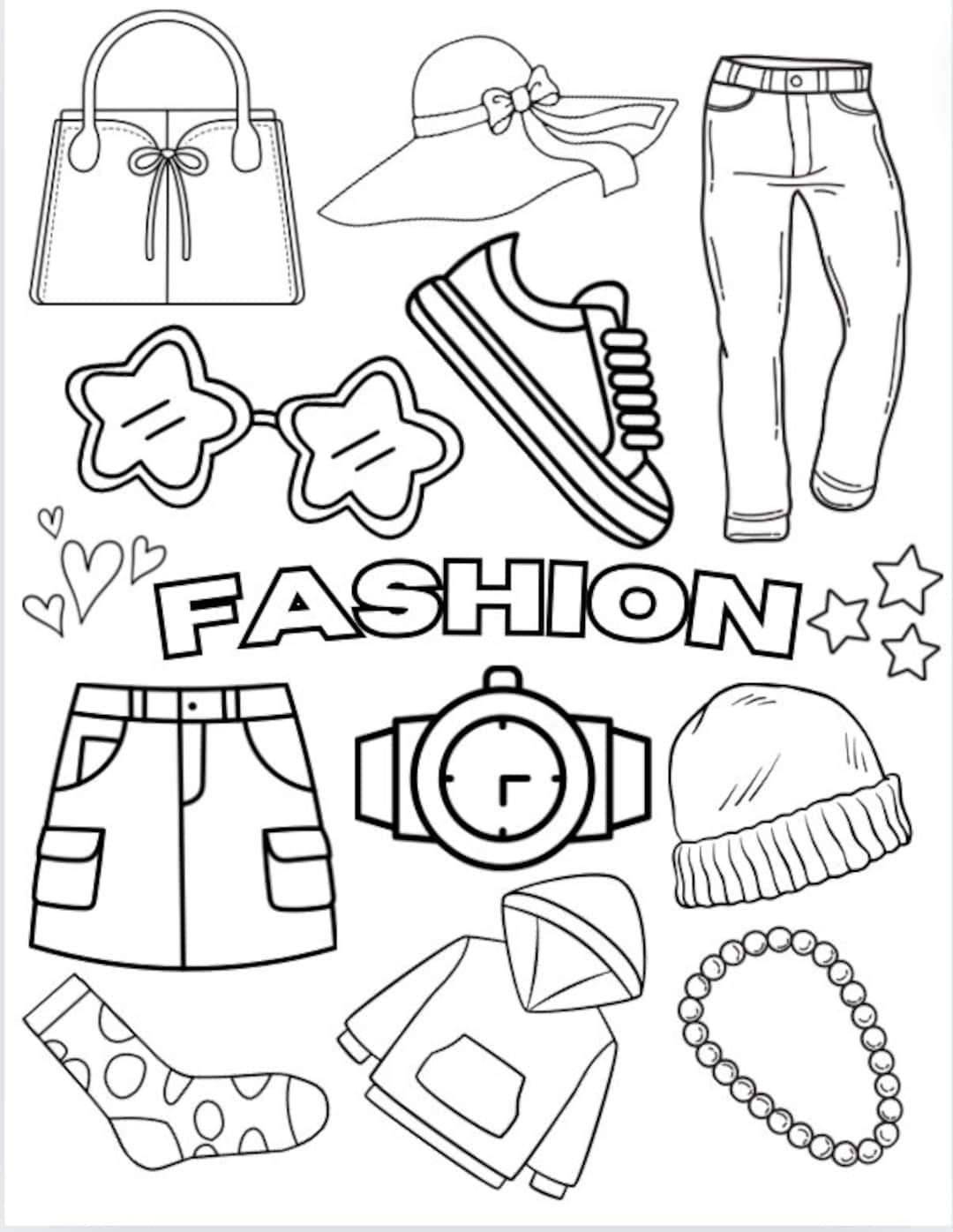 Fashion Colouring Page - Etsy