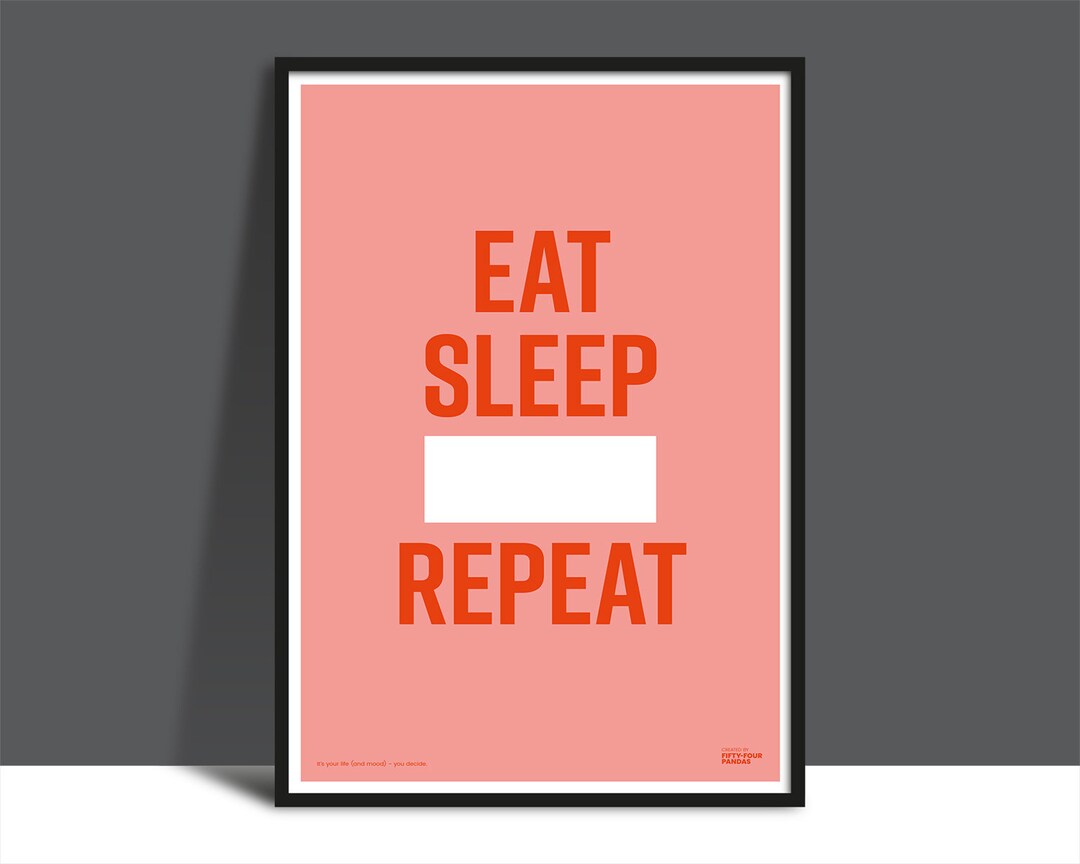 Printable Bold Typographic Print, Motivational Word Art, Eat Sleep ...