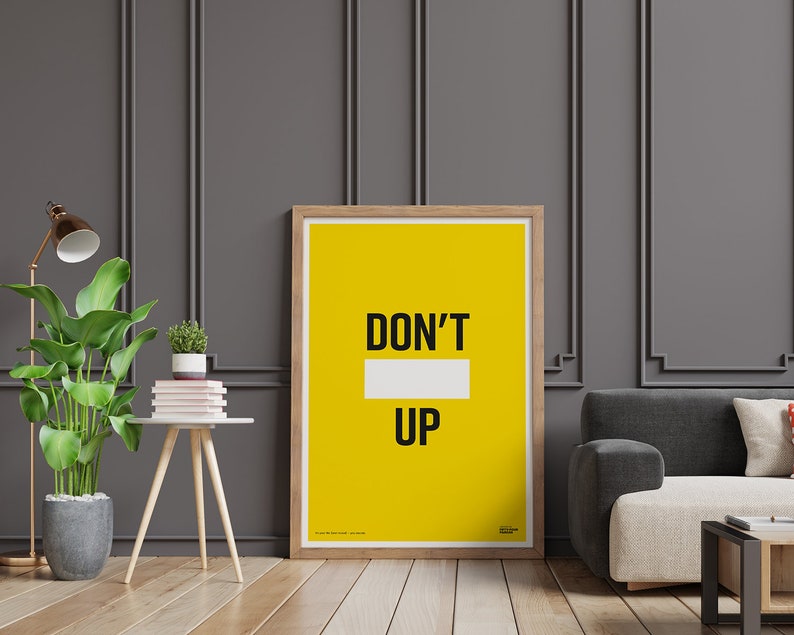 Printable Message Type Art Yellow Design Instant, Graphic Design ...
