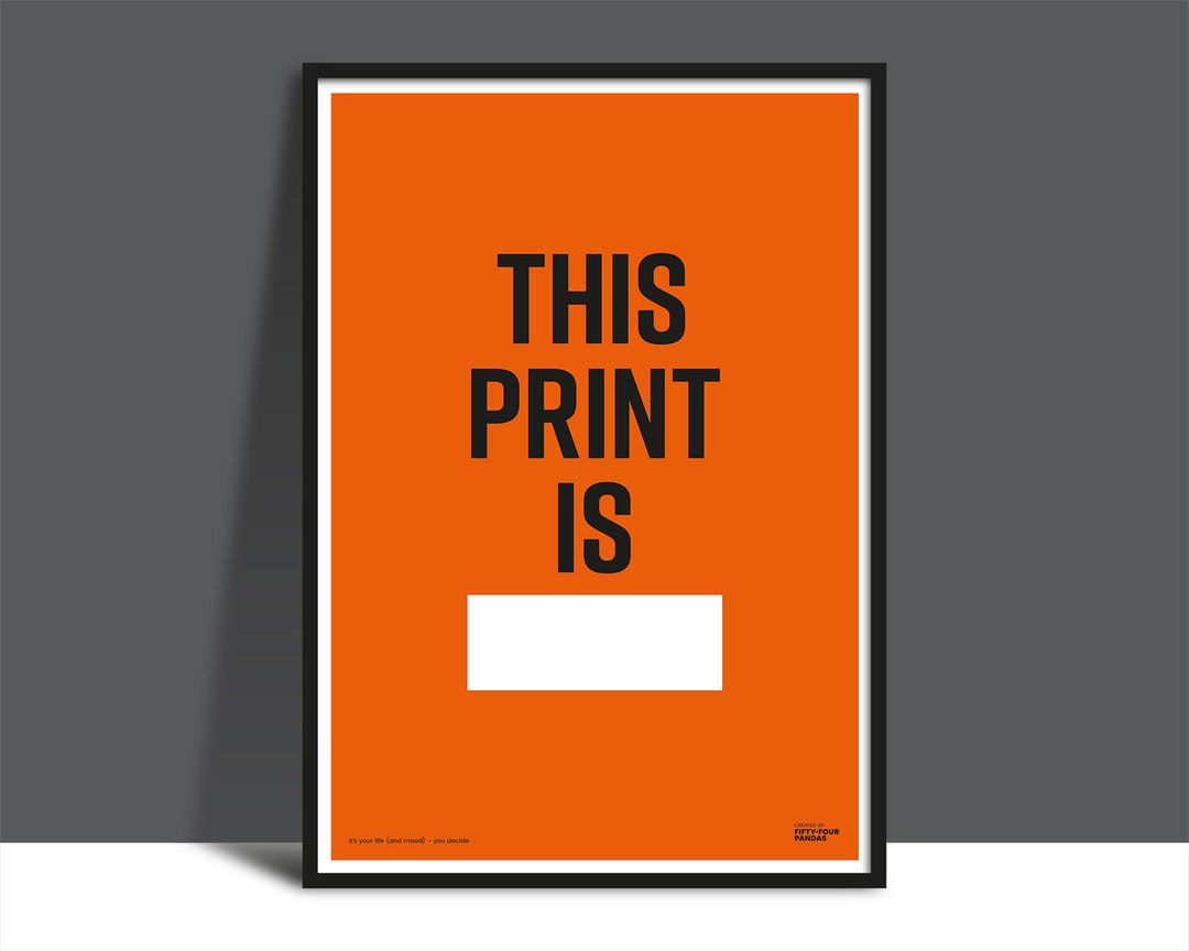 Printable Typography Poster, Orange Minimalistic Typographic Style ...