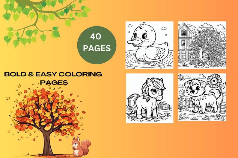 40 Cute Baby Farm Animals Coloring Pages Kawaii Animal Coloring Book ...