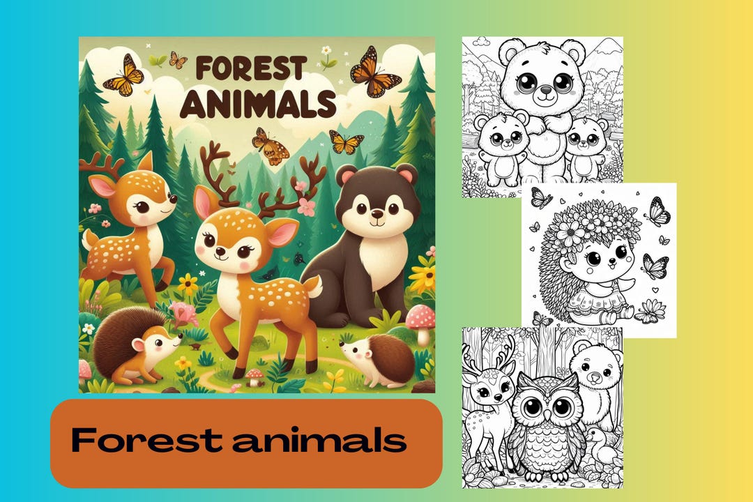 42 Cute Baby Forest Animals Coloring Pages | Kawaii Animal Coloring ...