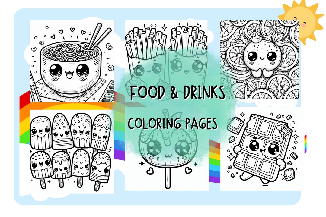 Food & Drink: Food and Drink Imagination Coloring Book | Fun Food ...