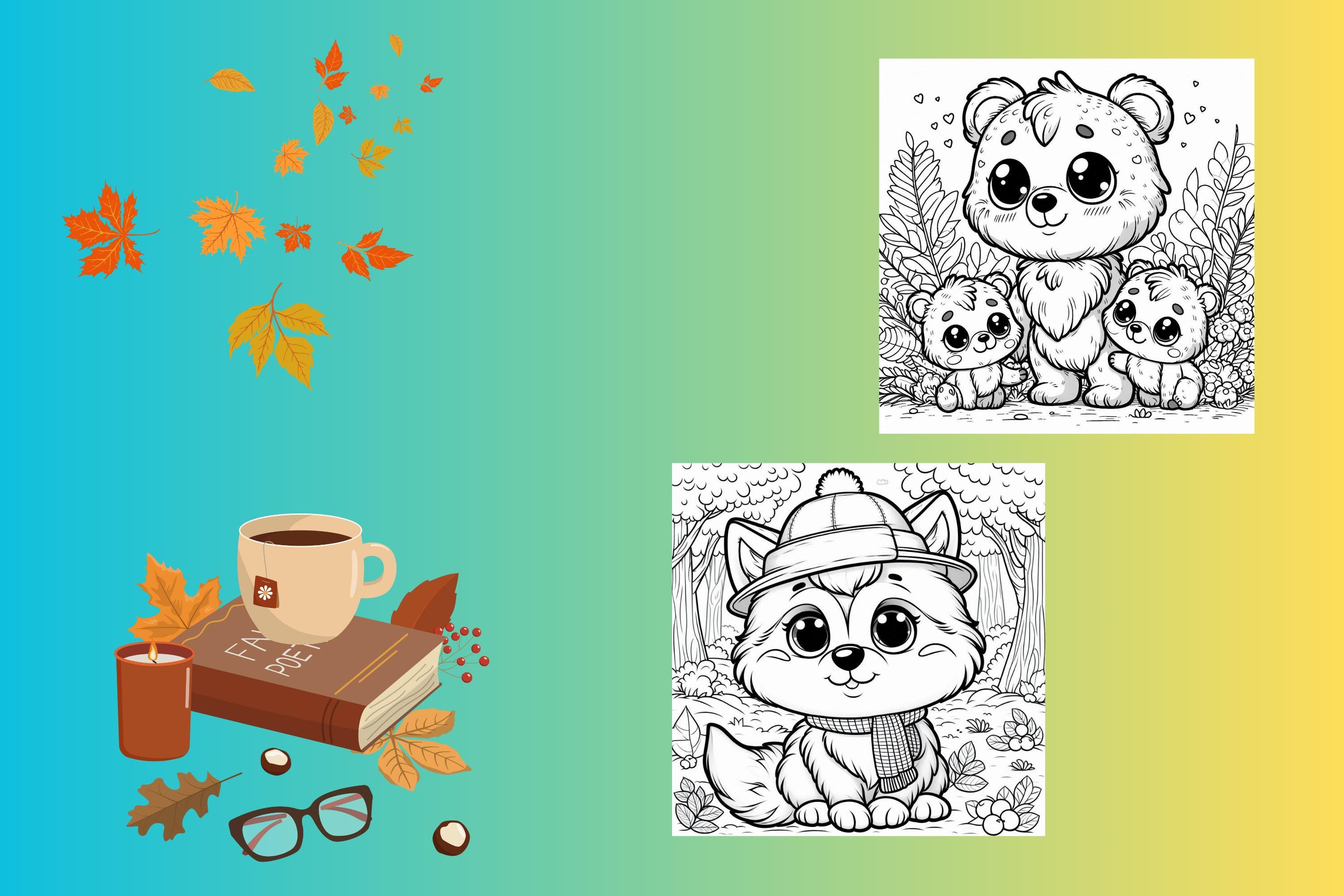 42 Cute Baby Forest Animals Coloring Pages | Kawaii Animal Coloring ...
