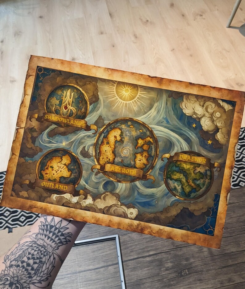 Poster, Poster, Azeroth, Map, World, World of Warcraft, Wow, Wall Art ...