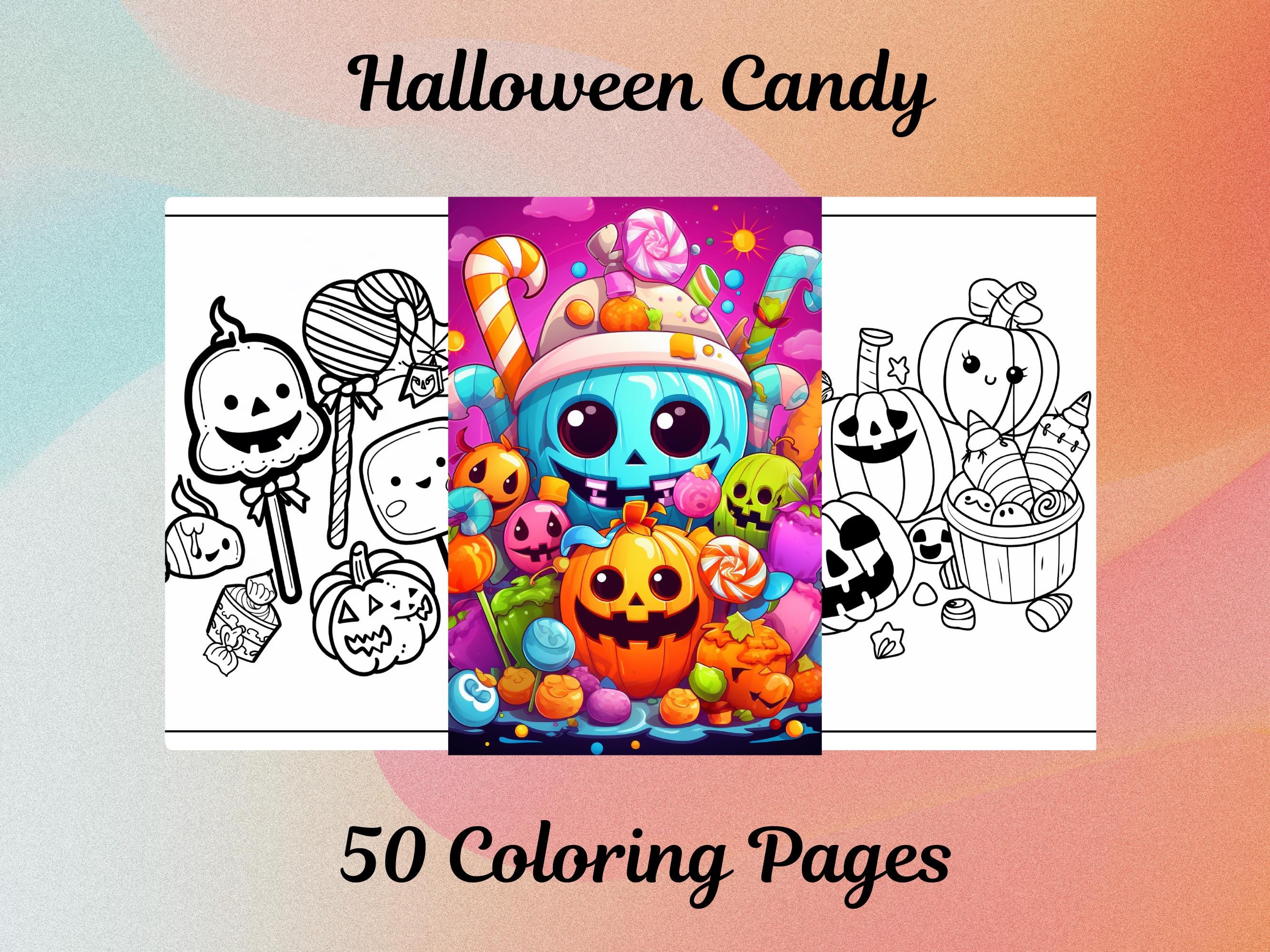 50 Halloween Candy Coloring Pages for Kids Children's Coloring Pages ...
