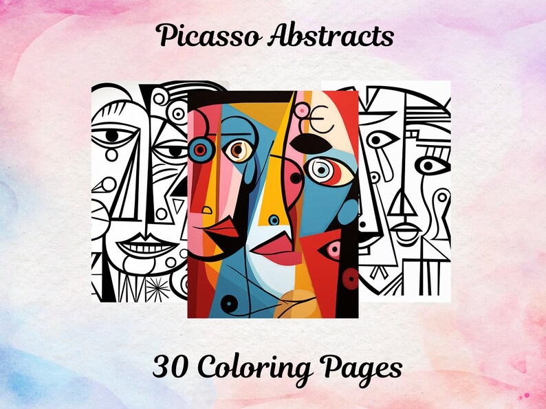 30 Picasso Abstract Coloring Pages - Adult Coloring Pages - Printable ...