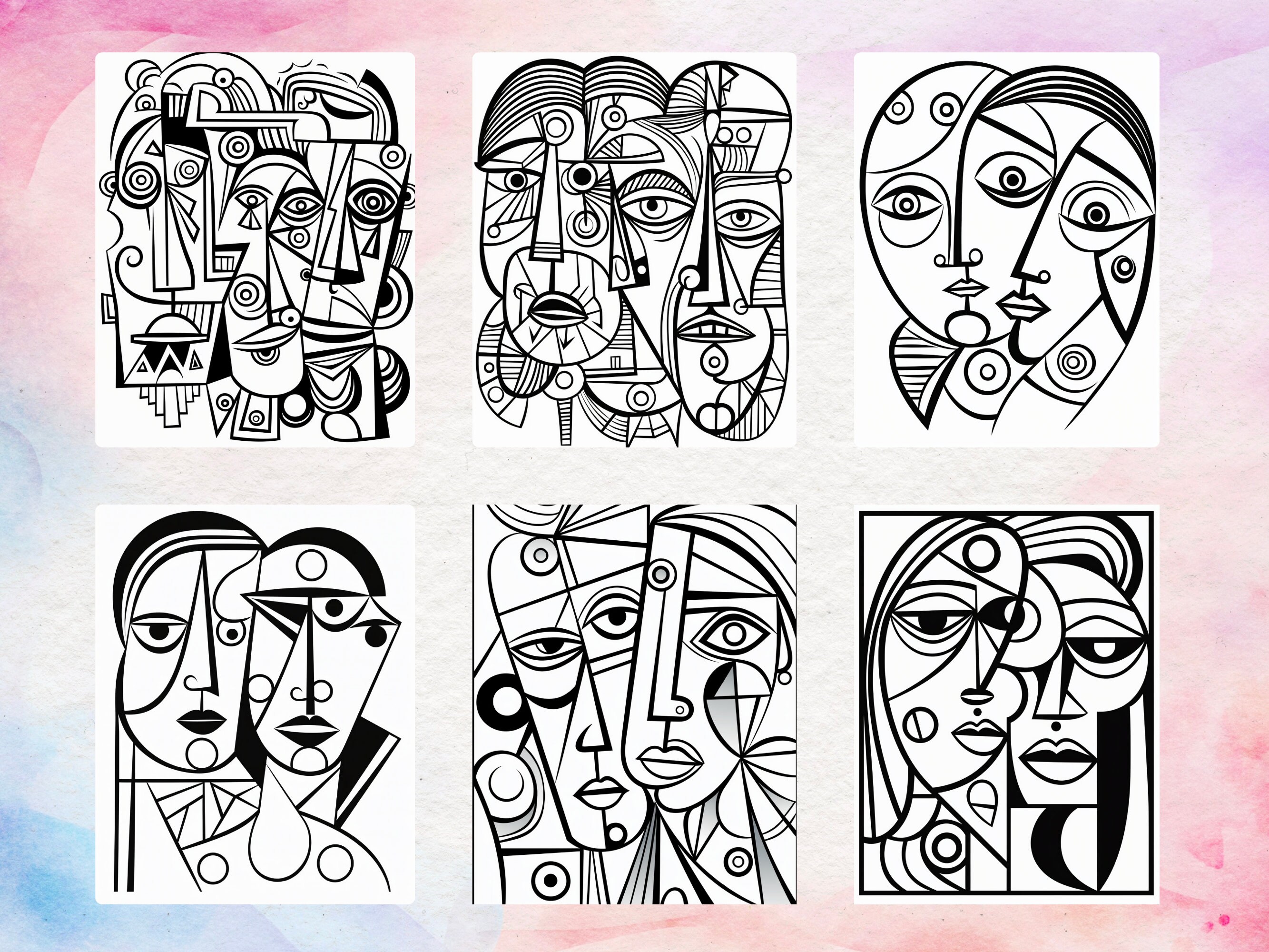 30 Picasso Abstract Coloring Pages - Adult Coloring Pages - Printable ...