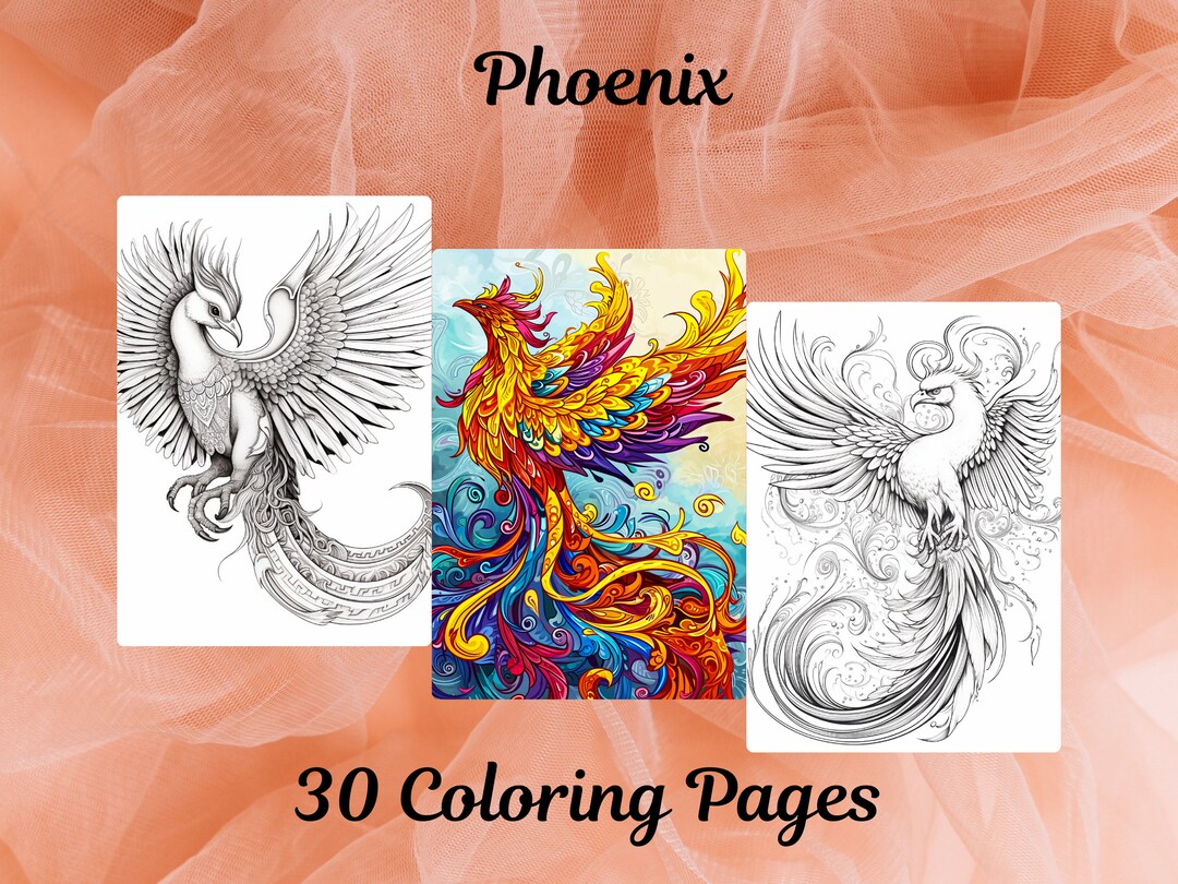 30 Mystical Phoenix Coloring Pages Adult Fantasy Coloring Pages ...