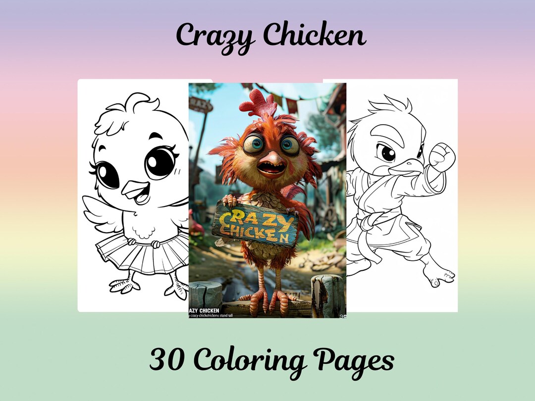30 Crazy Chicken Coloring Pages for Kids Children's Coloring Pages ...