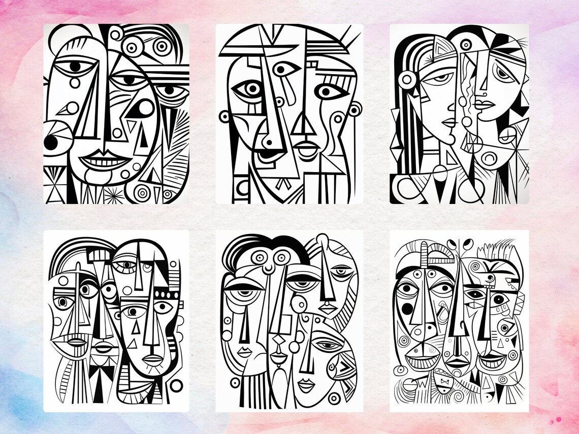 30 Picasso Abstract Coloring Pages - Adult Coloring Pages - Printable ...