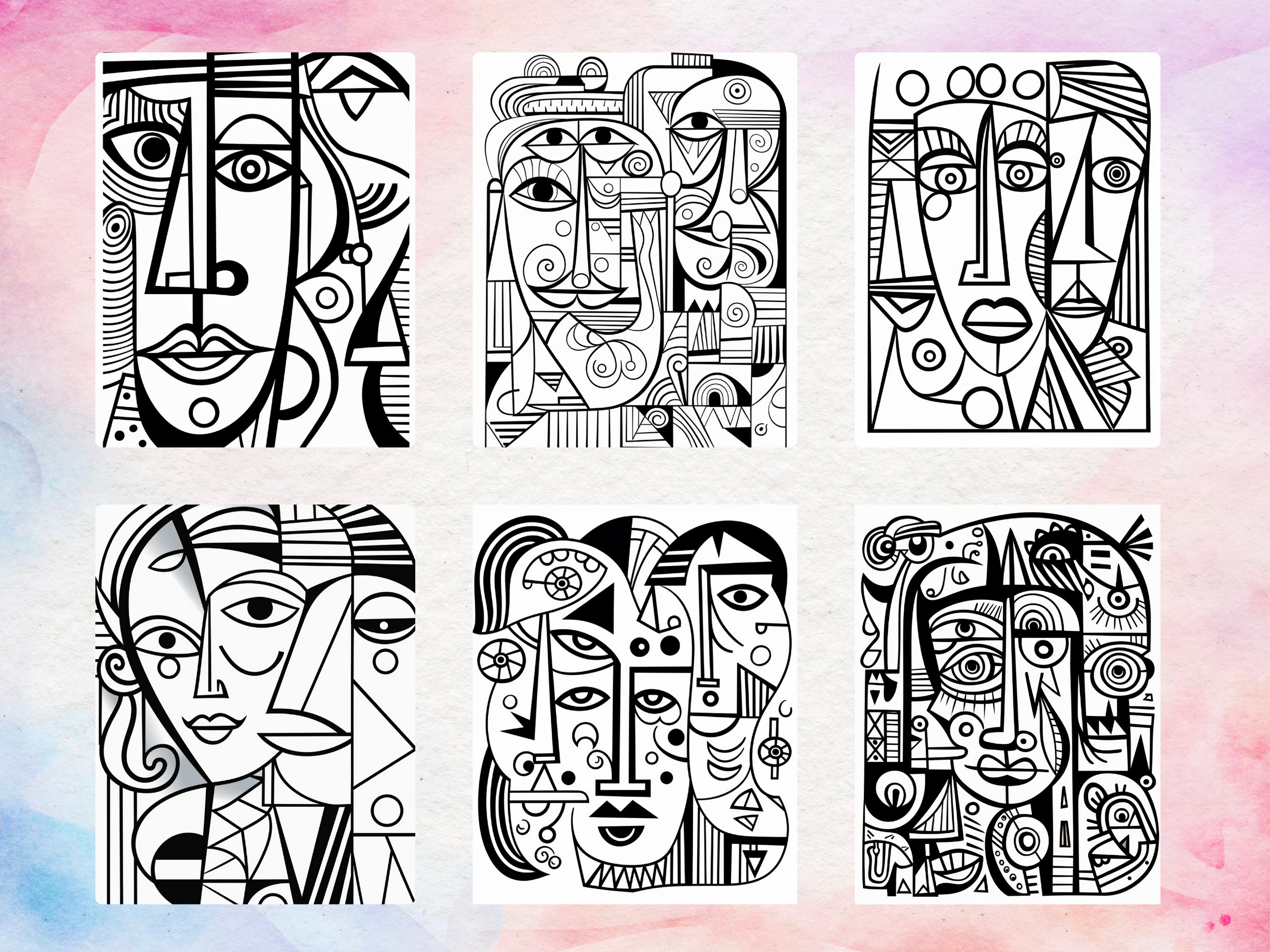 30 Picasso Abstract Coloring Pages - Adult Coloring Pages - Printable ...