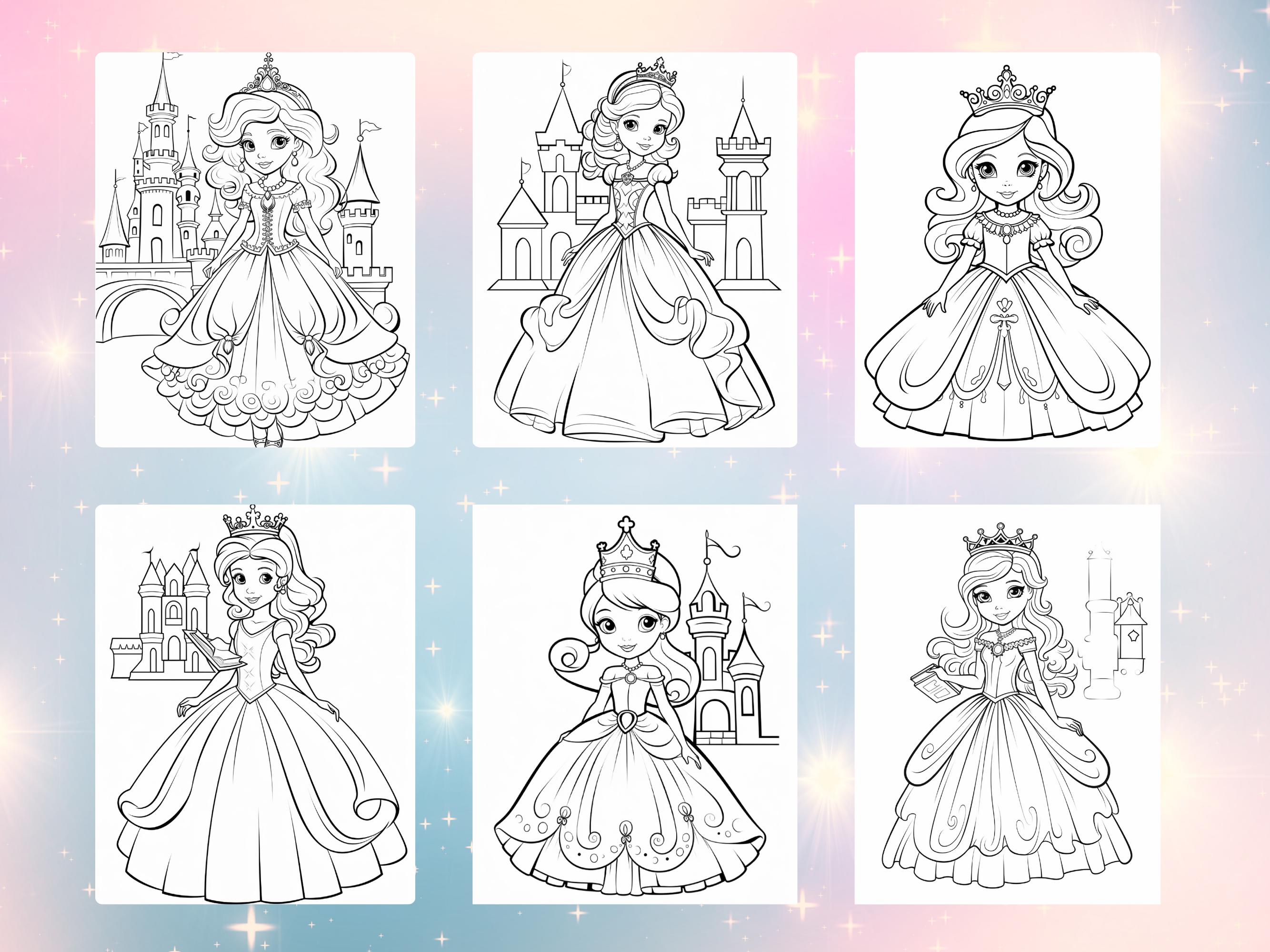 30 Princess and Castle Coloring Pages for Kids Children's Coloring ...
