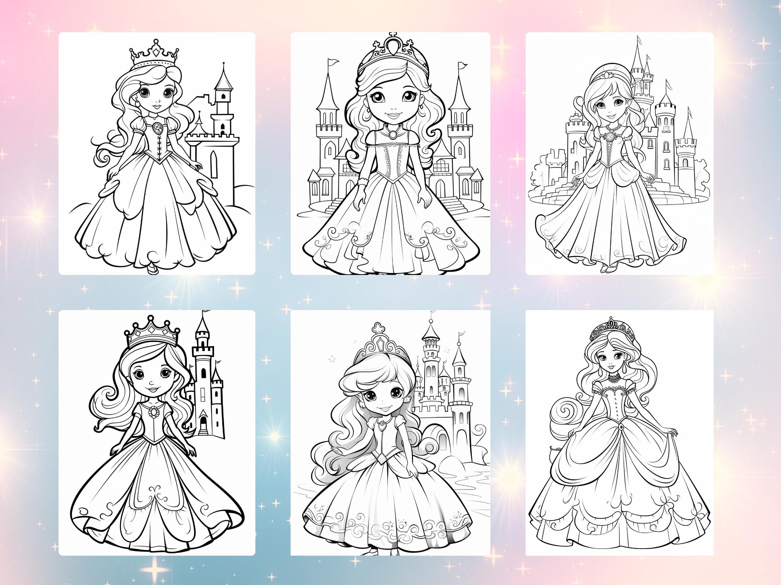 30 Princess and Castle Coloring Pages for Kids Children's Coloring ...
