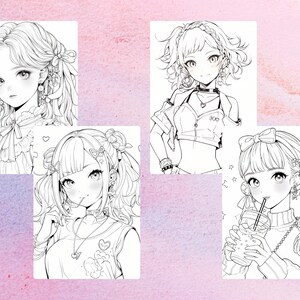 30 Decora Girls - Anime Coloring Pages, Printable PDF, Instant Download ...