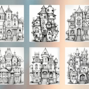 30 Doodle Houses Adult Coloring Pages Printable PDF, Instant Download ...