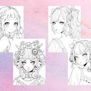 30 Decora Girls Anime Coloring Pages, Printable PDF, Instant Download ...