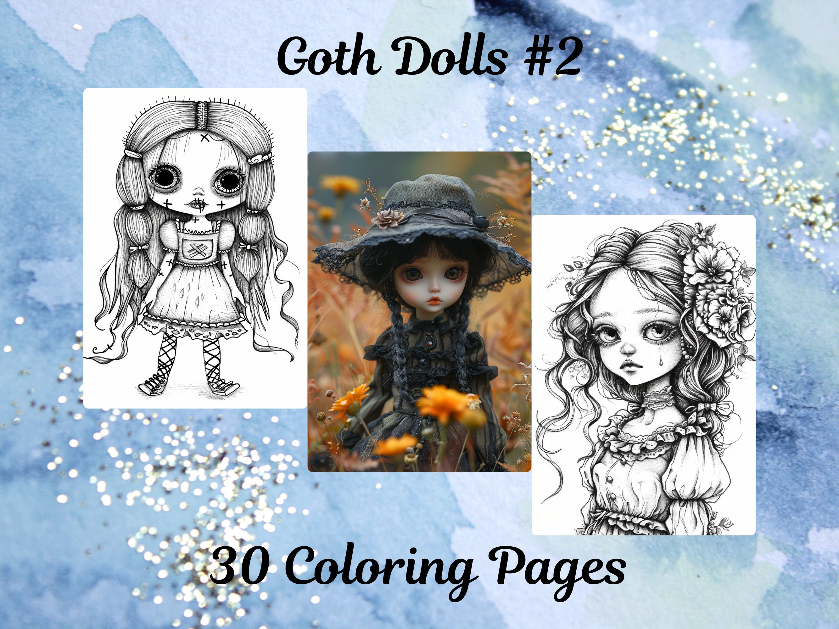 30 Gothic Dolls 2 Anime Coloring Pages Adult Coloring Sheets Printable ...