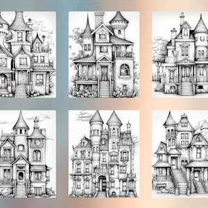 30 Doodle Houses Adult Coloring Pages Printable PDF, Instant Download ...