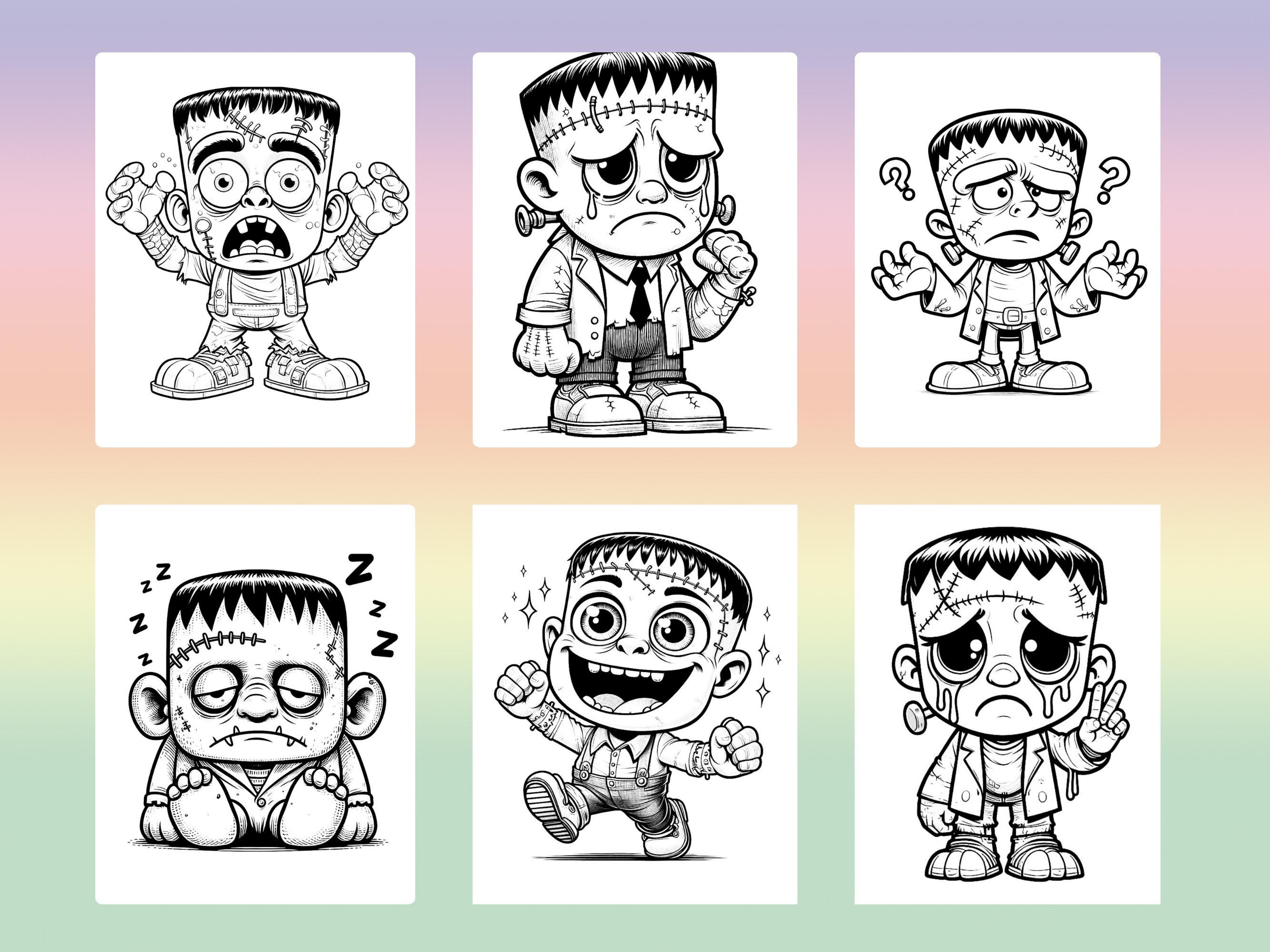 30 Silly Crazy Frankenstein Coloring Pages for Kids and Adults Children ...