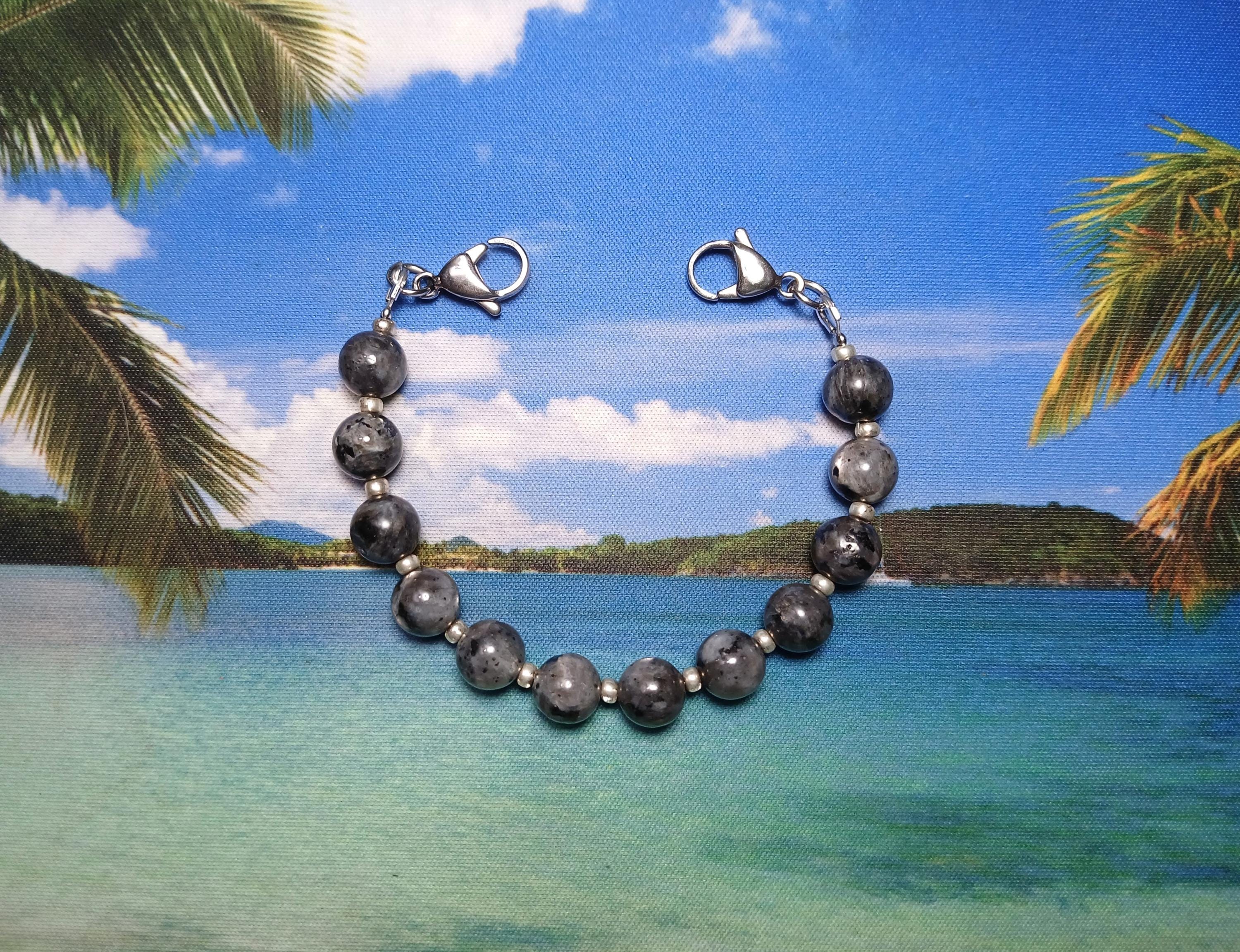 Larvikite 8mm Gemstones Interchangeable Medical Alert Replacement ...