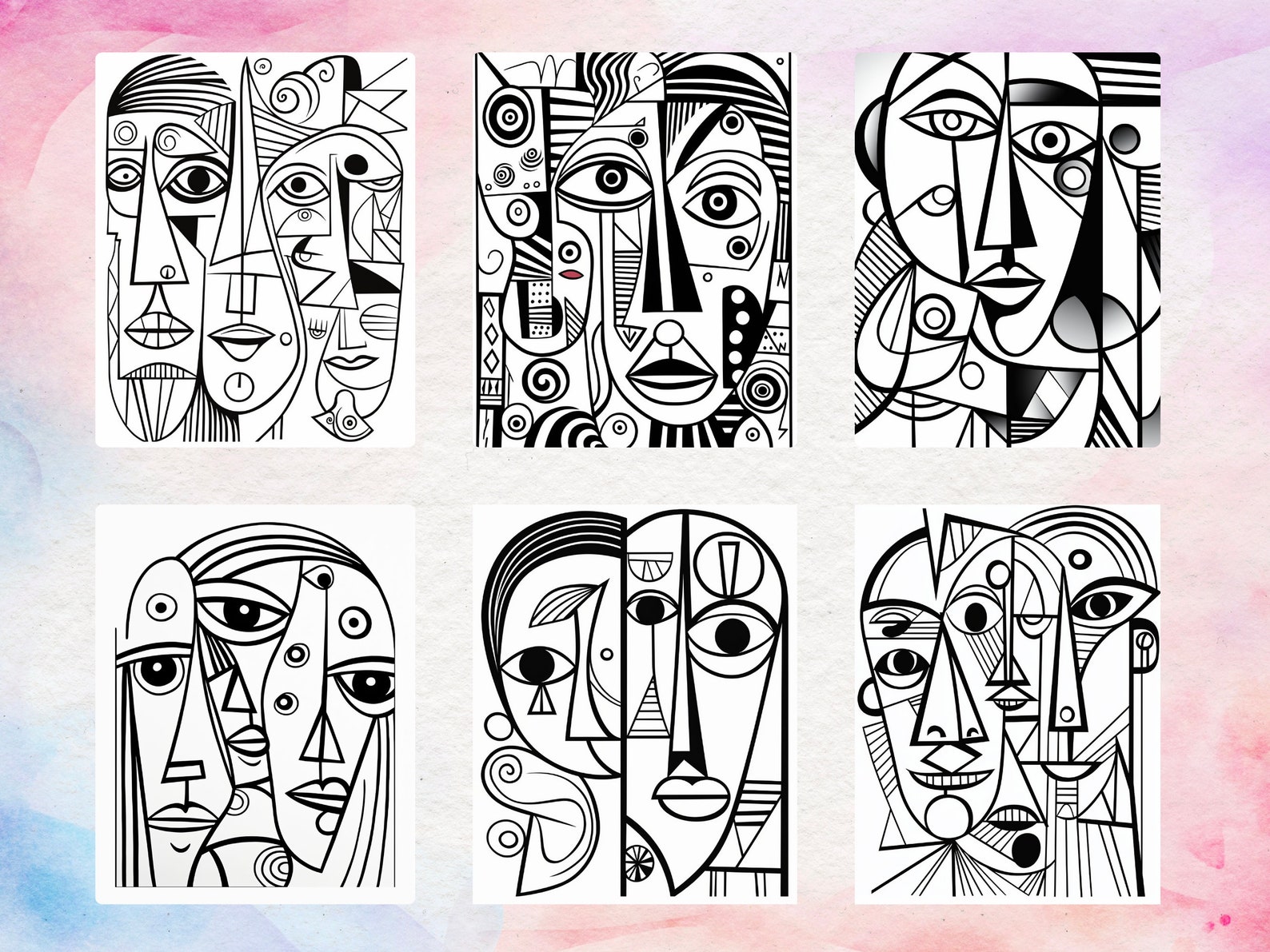 30 Picasso Abstract Coloring Pages - Adult Coloring Pages - Printable ...