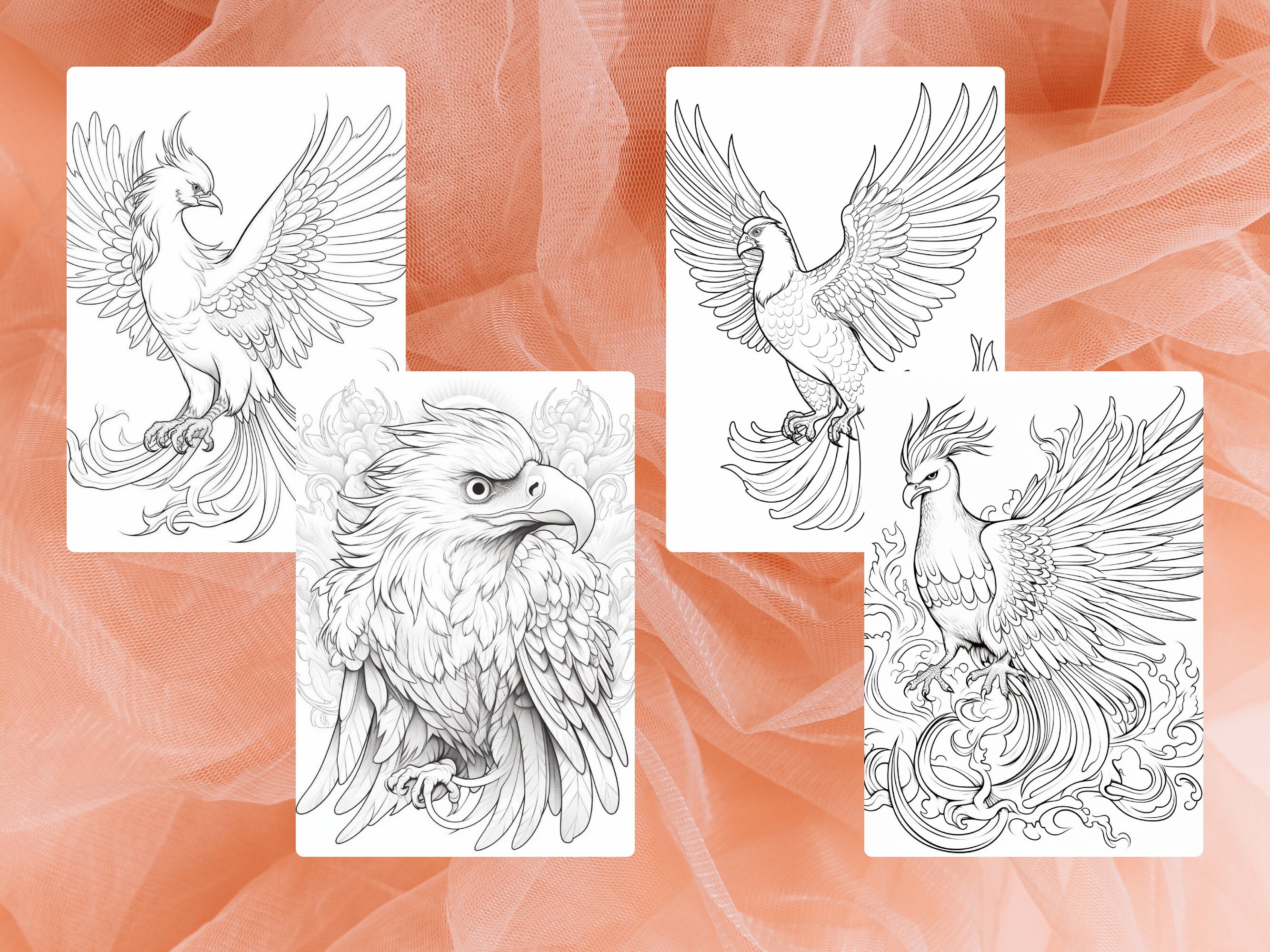 30 Mystical Phoenix Coloring Pages Adult Fantasy Coloring Pages ...