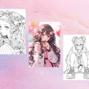 30 Decora Girls Anime Coloring Pages, Printable PDF, Instant Download ...
