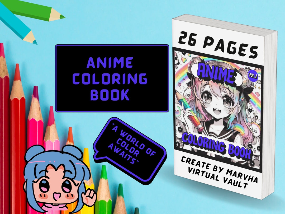 Anime Coloring Pages Volume 1 Printable PDF Coloring Pages Coloring ...