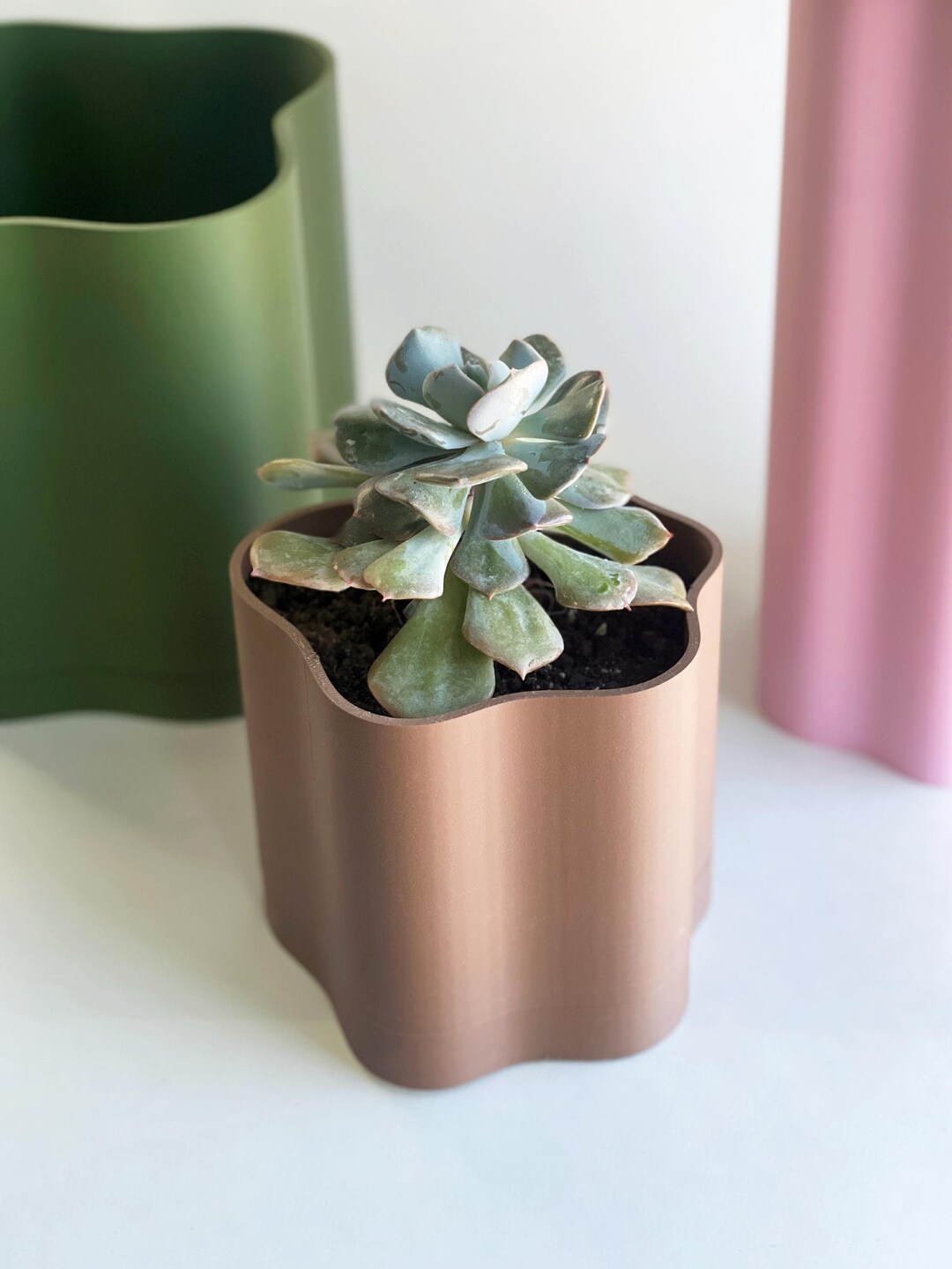 Wavy Planter Pot in 4 & 6 Sizes 3D Printed Home Decor, Modern Plant ...