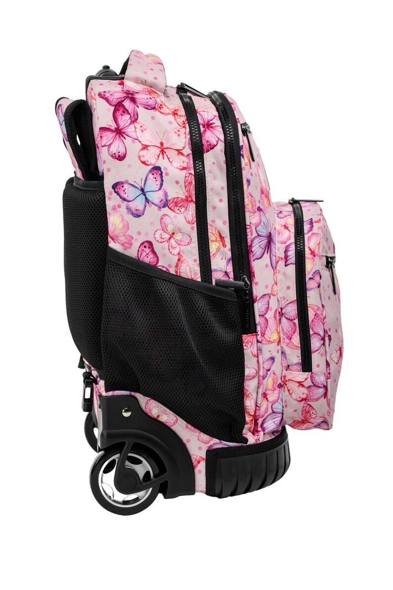 Rolling Trolley Backpack pink Butterfly by Purplesac - Etsy
